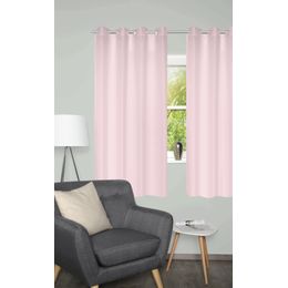Vorhang HOME BASICS "BENOGA 2er SET", rosa, B:135cm H:175cm, Polyester, Gardinen, SET, Ösenschal, Uni, Dekostruktur