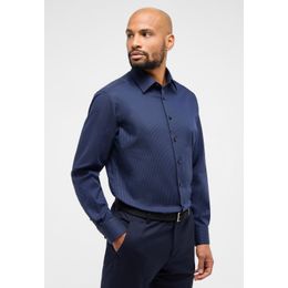 Langarmhemd Eterna "MODERN FIT", Herren, Gr. 44, Normalgrößen, navy, Twill, 100% Baumwolle, tailliert, Manschette, Hemden, NON IRON (bügelfrei)
