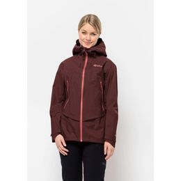 Skijacke Jack Wolfskin "ALPSPITZE PRO 3L JKT W", Damen, Gr. L (42/44), braun (schwarz, maroon), OBERSTOFF 100% POLYAMID 1.FUTTER 88% POLYAMID, 12% ELASTHAN 2.FUTTER 100% POLYESTER, Jacken