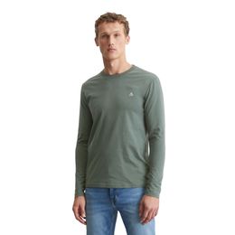 Marc O'Polo Langarmshirt MARC O'POLO "aus reiner Bio-Baumwolle", Herren, Gr. S, grün (mangrove), Obermaterial: 100% Baumwolle, unifarben, Basic, figurbetont, Rundhals, Shirts