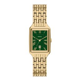 Fossil Uhr 'Raquel' Damen Gr&ouml;&szlig;e One Size gold / smaragd