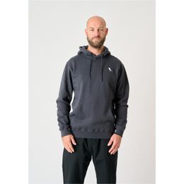 Kapuzensweatshirt Cleptomanicx "Hooded Embro Gull 2", Herren, Gr. L, grau, 100% Baumwolle, bestickt, normal, ohne Ausschnitt, Sweatshirts, im klassischen Design