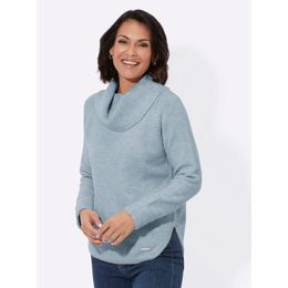 Rollkragenpullover Casual Looks "Rollkragenpullover", Damen, Gr. 40, blau (hellblau, meliert), 76% Polyester, 20% Polyacryl, 4% Polyamid, meliert, Pullover
