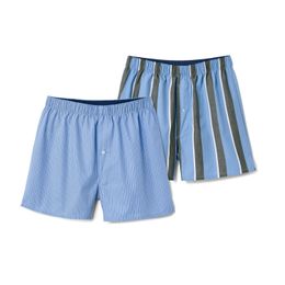 Tchibo - 2 Web-Boxershorts - Herren - Gr. M/5 - hellblau/gestreift