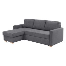 Tchibo - Ecksofa mit Auszugsbett »NovaLounge« - 229x160x92cm - braun - Polyester / Holz / Buchenholz
