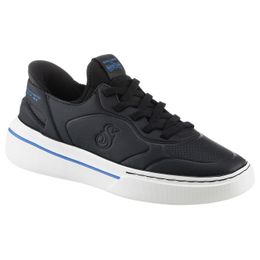 Slip-On Sneaker Skechers "SNOOP ONE-NEXT EPISODE", Herren, Gr. 44, schwarz, Lederimitat, Textil, kontrastfarbene Details, Schuhe, Schlupfschuh, Freizeitschuh mit Slip-Ins Funktion