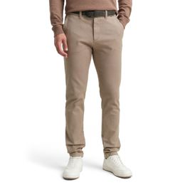 Chinohose Tom Tailor, Herren, Gr. 34, Länge 34, braun (beige braun zig zag structure), Obermaterial: 97% Baumwolle, 3% Elasthan, slim fit lang, Hosen, mit dezenter Struktur