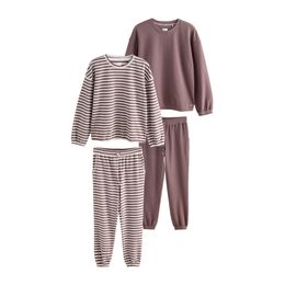 next Pyjama Damen Gr&ouml;&szlig;e XS creme / braun Winterkleid