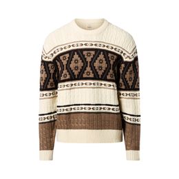 REDEFINED REBEL EST. 2013 Redefined Rebel Pullover 'Henson' Herren Gr&ouml;&szlig;e L ecru / braun / schwarz