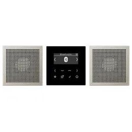 JungSmart Radio DAB+ Bluetooth, Set Stereo (Display schwarz, Lautsprecher Edelstahl)