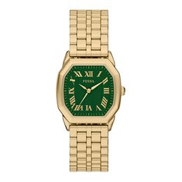 Fossil Uhr 'HARLOW' Damen Gr&ouml;&szlig;e One Size gold / smaragd