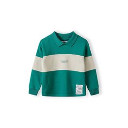 MINOTI Sweatshirt Jungen Gr&ouml;&szlig;e 98/104 dunkelgr&uuml;n / wollwei&szlig;