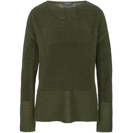 Basler - Strickpullover, gr&uuml;n, Gr. 44 / L - Baumwolle