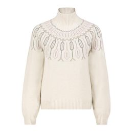 Sublevel Pullover Damen Gr&ouml;&szlig;e S creme / dunkelbeige / rosa