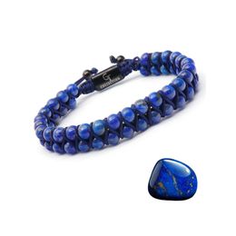 Gt Collection Armband 'Double-Bead' Herren Gr&ouml;&szlig;e 20 cm blau