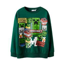 name it Sweatshirt 'NKMNeven Minecraft' Jungen Gr&ouml;&szlig;e 134/140 grau / gr&uuml;n / dunkelgr&uuml;n / rot / wei&szlig;