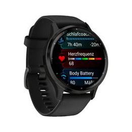 Garmin Venu 3, Smartwatch schwarz/dunkelgrau, 45 mm, schwarzes Silikon-Armband