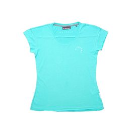 ELBSAND Shirt 'Rea' Damen Gr&ouml;&szlig;e M cyanblau / wei&szlig;