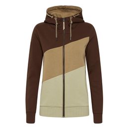 oxmo Sweatjacke 'AGGI' Damen Gr&ouml;&szlig;e XL beige / creme / braun
