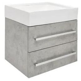 Bathroom cabinet with washbasin SAT Cube Way 60x53x46 cm matt concrete CUBE46602BESATCW
