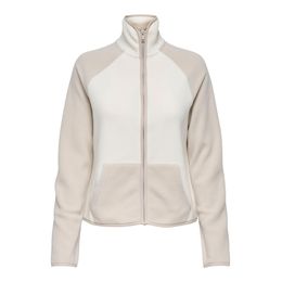 Only Play Fleecejacke 'ONPJULIES' Damen Gr&ouml;&szlig;e L beige / wei&szlig;