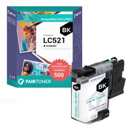 FairToner Kompatibel f&uuml;r Brother DCP-J 1260 W (LC-521BK) Druckerpatrone Schwarz