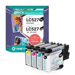 FairToner 4er Multipack Set kompatibel f&uuml;r Brother LC-527VAL MFC-J 4550 DW Druckerpatronen
