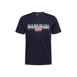 Napapijri Shirt 'S-Aylmer' male size XXL marine blue / Light red / White