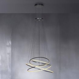 LED-H&auml;ngelampe pure E-Flying Rings, mystic grey, &Oslash;110cm, CCT