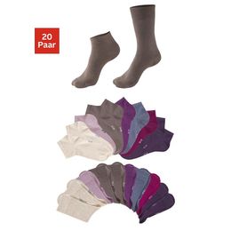 H.I.S. H.I.S Basicsocken 'Damen und Herren Atmungsaktiver Baumwollanteil; Business, Basic' mehrfarbig Gr. 35-38 f&uuml;r Damen. Mit Logoschriftzug. Elastisch. 