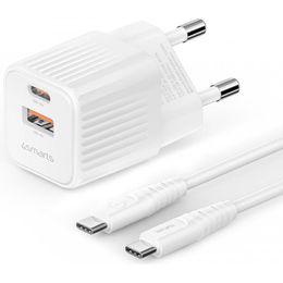 4smarts VoltPlug Duos Mini PD Netzladeger&auml;t 20W + USB-C Kabel 1,5m