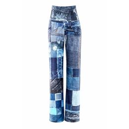 Winshape Sporthose 'CUL101C' Damen Gr&ouml;&szlig;e L nachtblau / blue denim / hellblau
