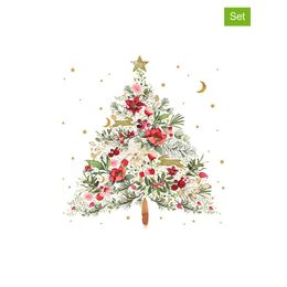 PPD 2er-Set: Servietten "Christmas Tree" in Wei&szlig;/ Gr&uuml;n/ Rot - 2x 20 St&uuml;ck - 16% |