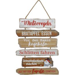 POSIWIO Dekoschild "Winterregeln" in Hellbraun - (B)35 x (H)46 cm - 12% | Wohndekoration