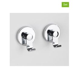 Wenko 2er-Set: Wandhaken in Silber - &Oslash; 7 cm - 11% | Badezimmer-accessoires