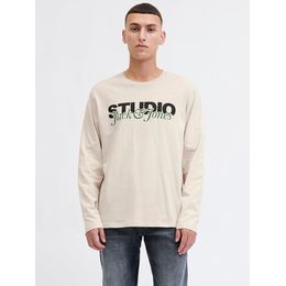Jack & Jones Jack & Jones Longsleeve "Yuki" in Beige - 27% | Gr&ouml;&szlig;e L | Herrenshirts