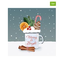 PPD 2er-Set: Servietten "Merry & Bright" in Wei&szlig;/ Blau - 2x 20 St&uuml;ck - 11% |