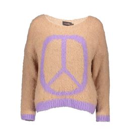 miss goodlife Pullover "Peace" in Beige/ Lila - 71% | Gr&ouml;&szlig;e M | Damen-pullover-cardigans