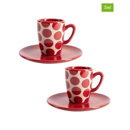Benetton 2er-Set: Kaffeetassen in Rot/ Creme - 75 ml - 28% | Gedeckter-tisch