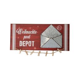 POSIWIO Dekoschild "Weihnachtspost" in Rot - (B)40 x (H)18 x (T)3 cm - 16% | Wohndekoration