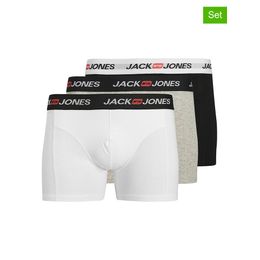 Jack & Jones Jack & Jones 3er-Set: Boxershorts in Wei&szlig;/ Grau/ Schwarz - 60% | Gr&ouml;&szlig;e S | Herren-waesche