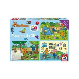 Schmidt Spiele 3x48tlg. Puzzle "Ein Tag mit der Maus" - ab 4 Jahren - 13% | Gesellschaftsspiele