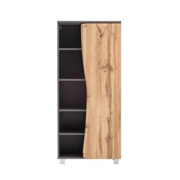 Xora Midischrank Bogen, Graphit, Holzwerkstoff, 8 F&auml;cher, 60x130x35 cm, Made in Germany, Typenauswahl, h&auml;ngend, stehend, Badezimmer, Badezimmerschr&auml;nke, Midischr&auml;nke
