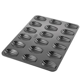 Birkmann B&auml;rentatzen-/Madeleineform Easy Baking, Anthrazit, Metall, rechteckig, 37.1x26.5x1.5 cm, antihaftbeschichtet, Backen, Backformen, Backformen-Sets