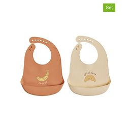 OYOY mini 2er-Set: Siilkon-Lätzchen "Yummy" in Hellbraun/ Beige - 36% | Kaufladen-spielkueche