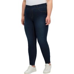 sheego Damen Schlupfjeans mit schmalem Bein blue-used Gr&ouml;&szlig;e 40