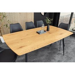 Riess Ambiente Industrial Esstisch APARTMENT 140cm natur Wildeiche schwarzes Metallgestell Riess-Ambiente Esszimmertisch rechteckig 6 Personen