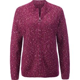 Damen Strickjacke in Melange-Qualit&auml;t malve-meliert, Gr&ouml;&szlig;e 54