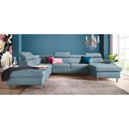 exxpo - sofa fashion Wohnlandschaft &raquo;Maretto, bequem und komfortabel, viel Platz, Breite 330cm, U-Form&laquo; inkl. Kopfteilverstellung f&uuml;r mehr Sitzkomfort