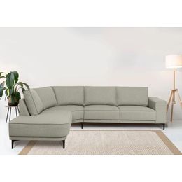 OTTO home Ecksofa &raquo;Casina&laquo; mit abgerundeter Ottomane, in einem weichen Chenille-Stoff grau 100% Polyester